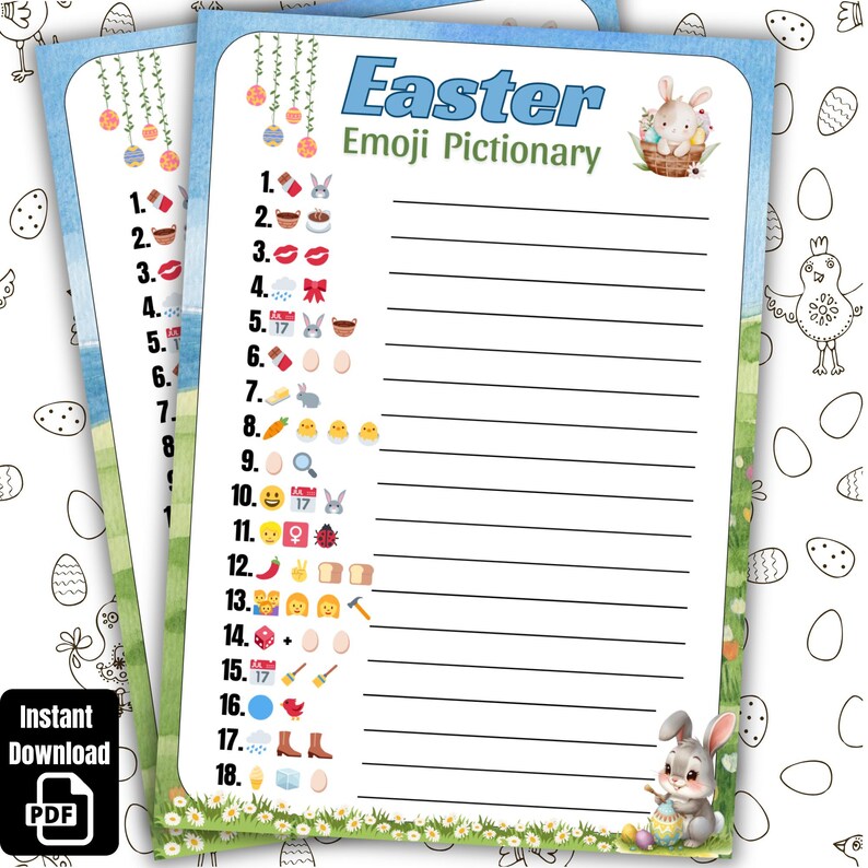 Easter Emoji Pictionary Game | Printable Easter Activities for Kids ...