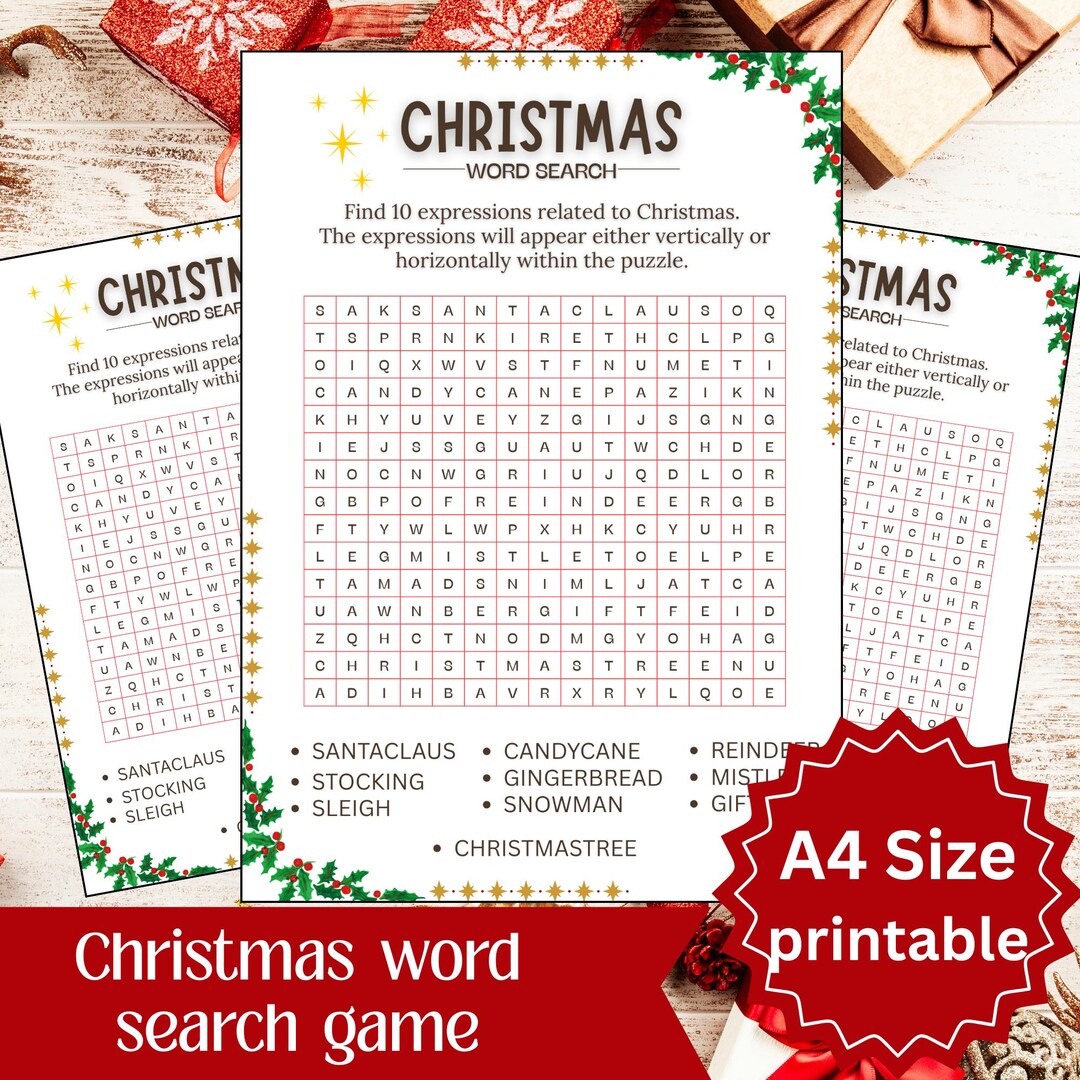 Christmas Word Search Printable | Holiday Activity Worksheet | Kids ...