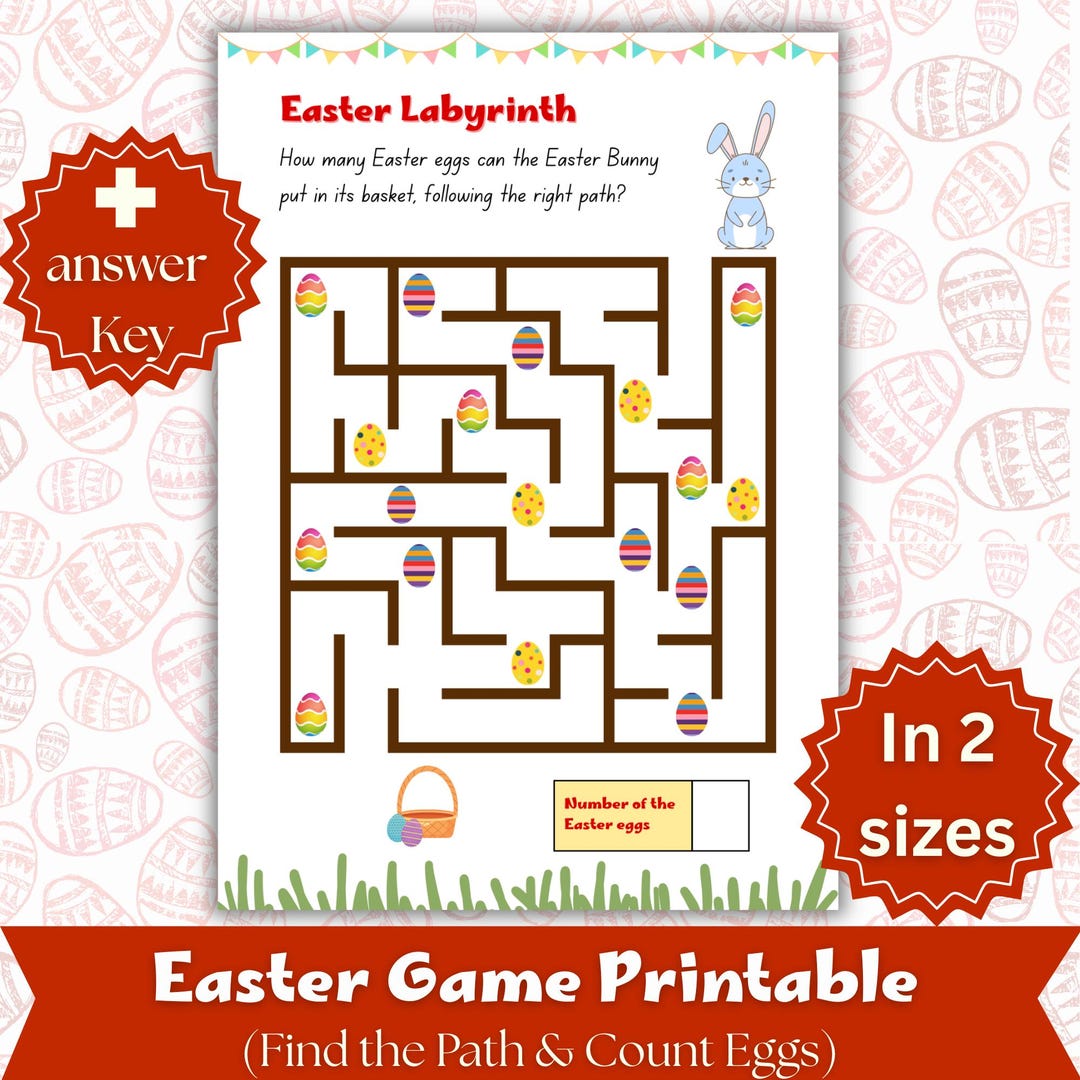 Easter Maze Printable Game for Kids | Easter Labyrinth Activity ...