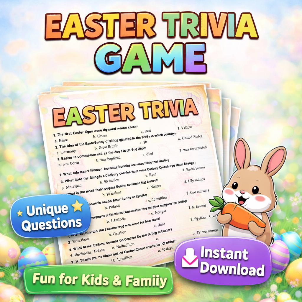 Easter Trivia Game Printable | Fun Holiday Party Game for Kids ...