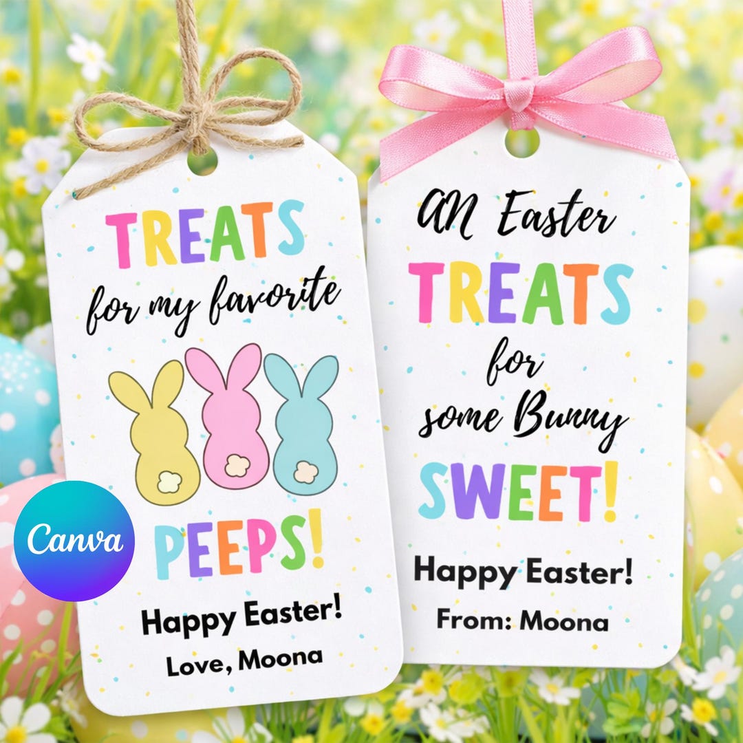 Editable Easter Gift Tags | Printable Bunny Designs (digital Download ...
