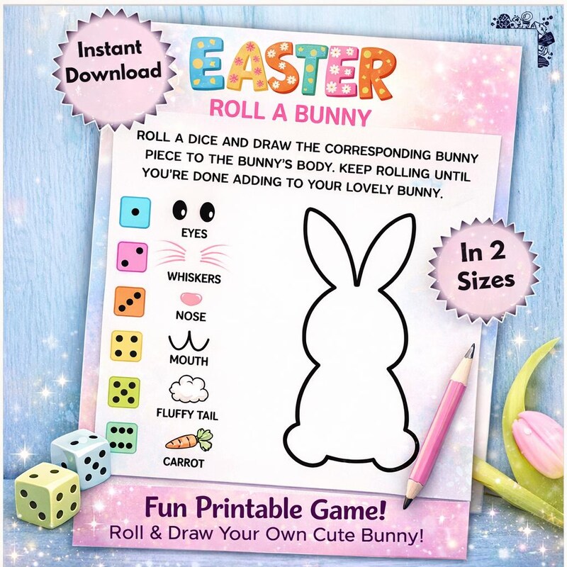 Roll a Bunny Game - Etsy