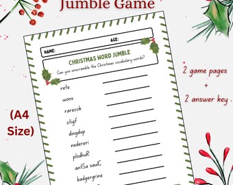 Christmas Word Scramble Game | Office Christmas Party Game | Christmas ...