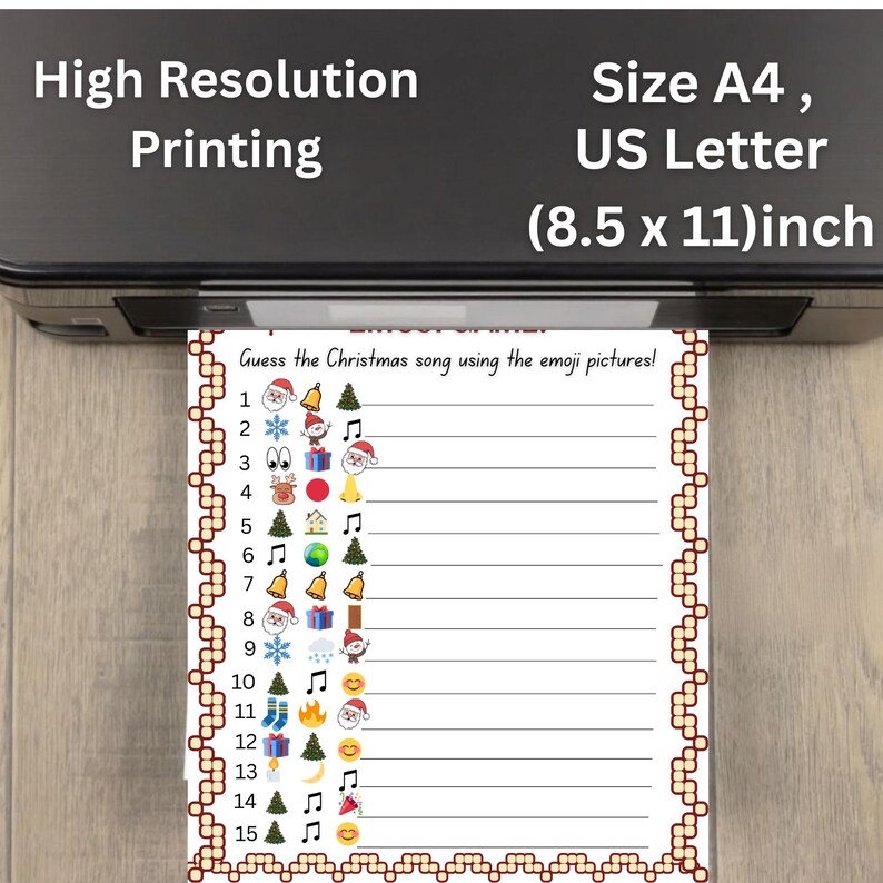 Christmas Song Emoji Game Printable | Guess the Christmas Songs |A4 ...