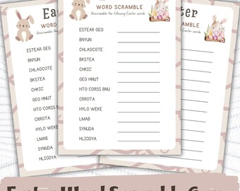 Easter Word Scramble Game | Kids Activity, Printable PDF - Etsy