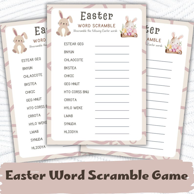 Easter Word Scramble Game | Kids Activity, Printable PDF - Etsy