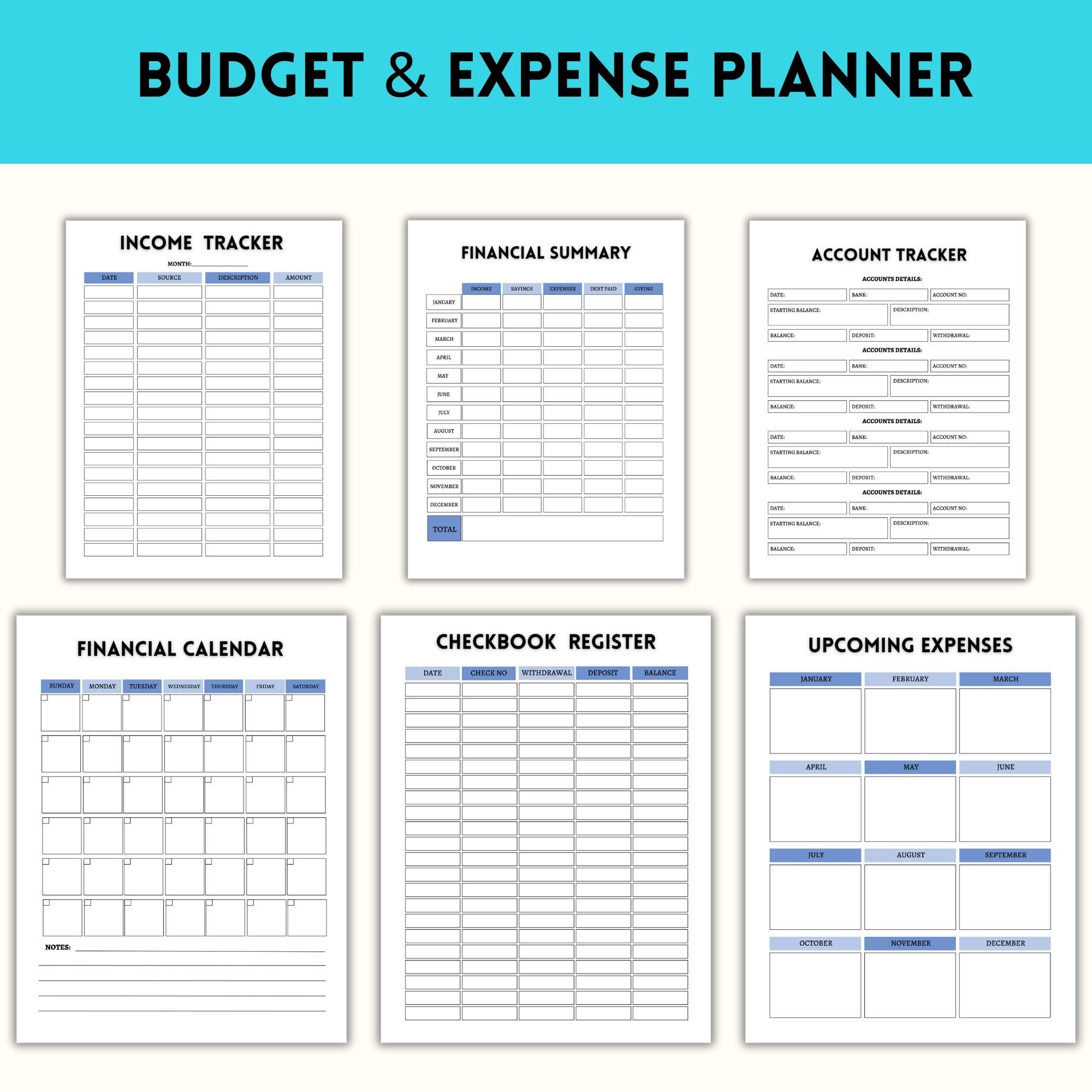 ADHD Budget Planner Printable, Financial Tracker, Monthly Budget, Debt ...