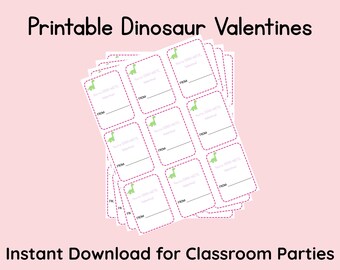 Printable Dinosaur Valentines Cards for Kids, Dinosaur Printable ...