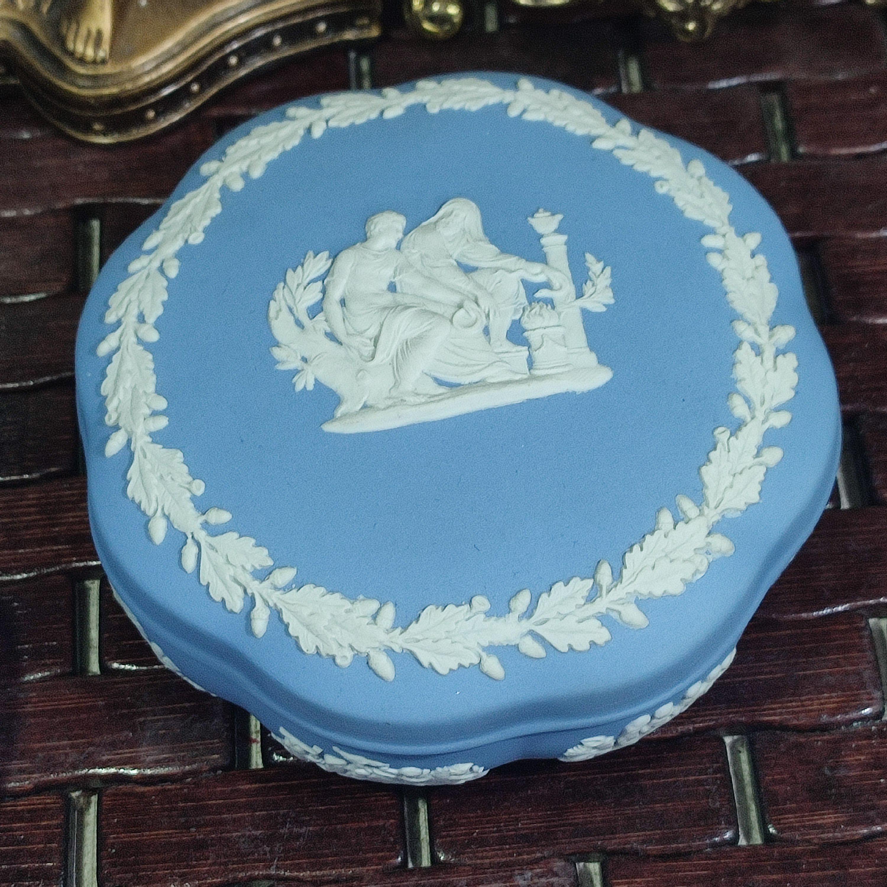 Selection Wedgwood Jasperware Powder Blue Trinket,vases, Plates,jars ...