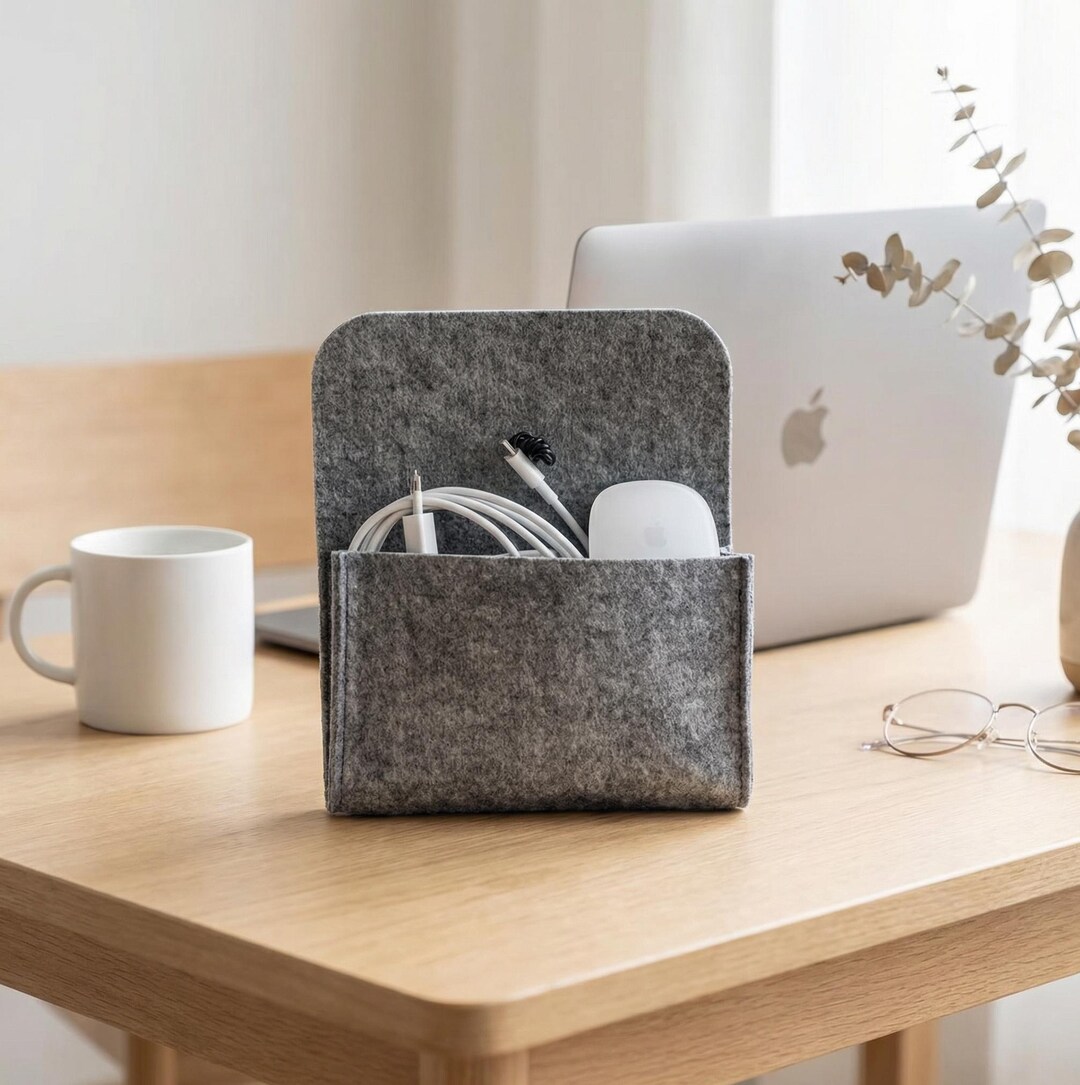 Felt Cable Organizer, Felt Charger Holder, MacBook Charger Holder ...