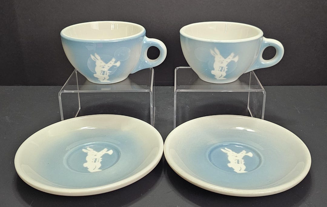 Vintage White Rabbit Tea Room Cup & Saucer Set - Rare - Etsy