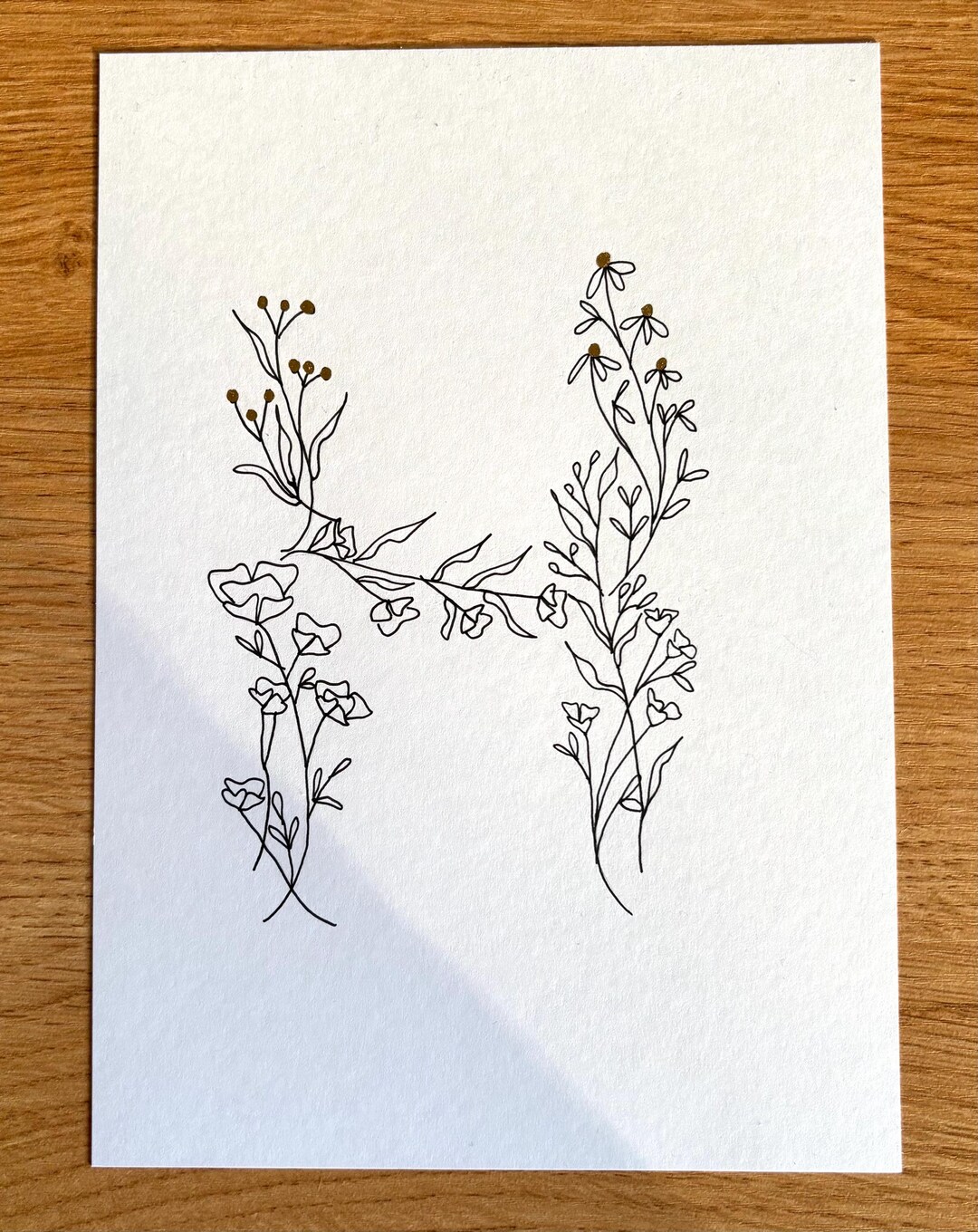 Botanical Floral Alphabet Letter Art Prints – Hand-drawn Monogram Wall ...