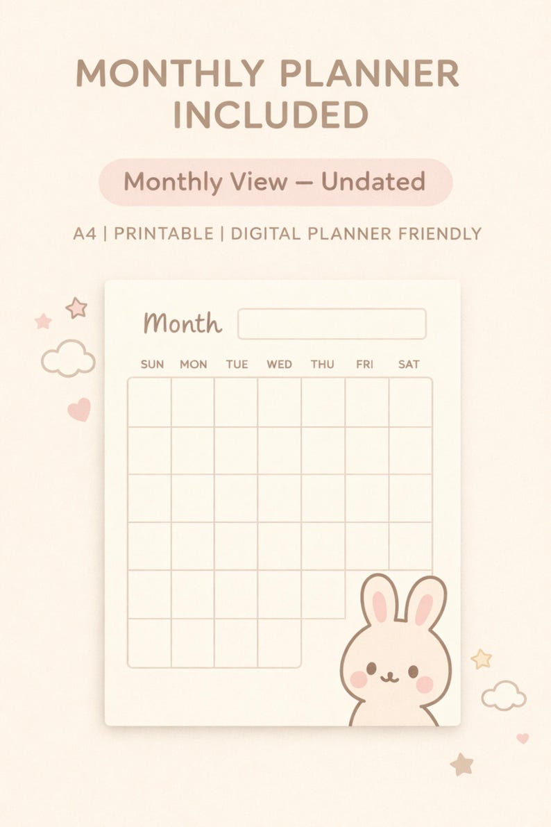 Pastel Digital Planner A4 | Pink Undated Weekly and Daily PDF - Etsy
