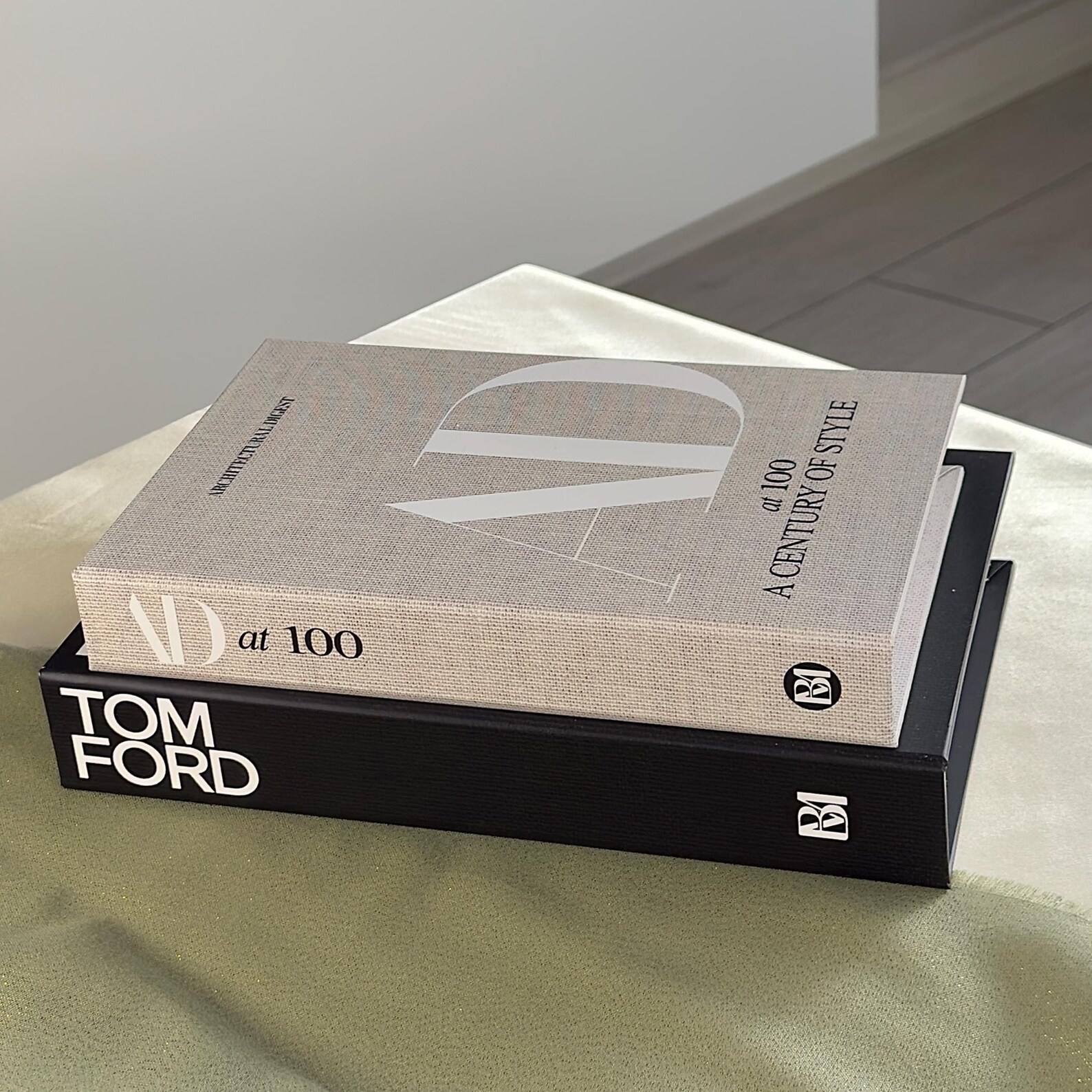 Black & Beige Fashion Book Box Set of 2, Neutral Faux Books, Minimal ...