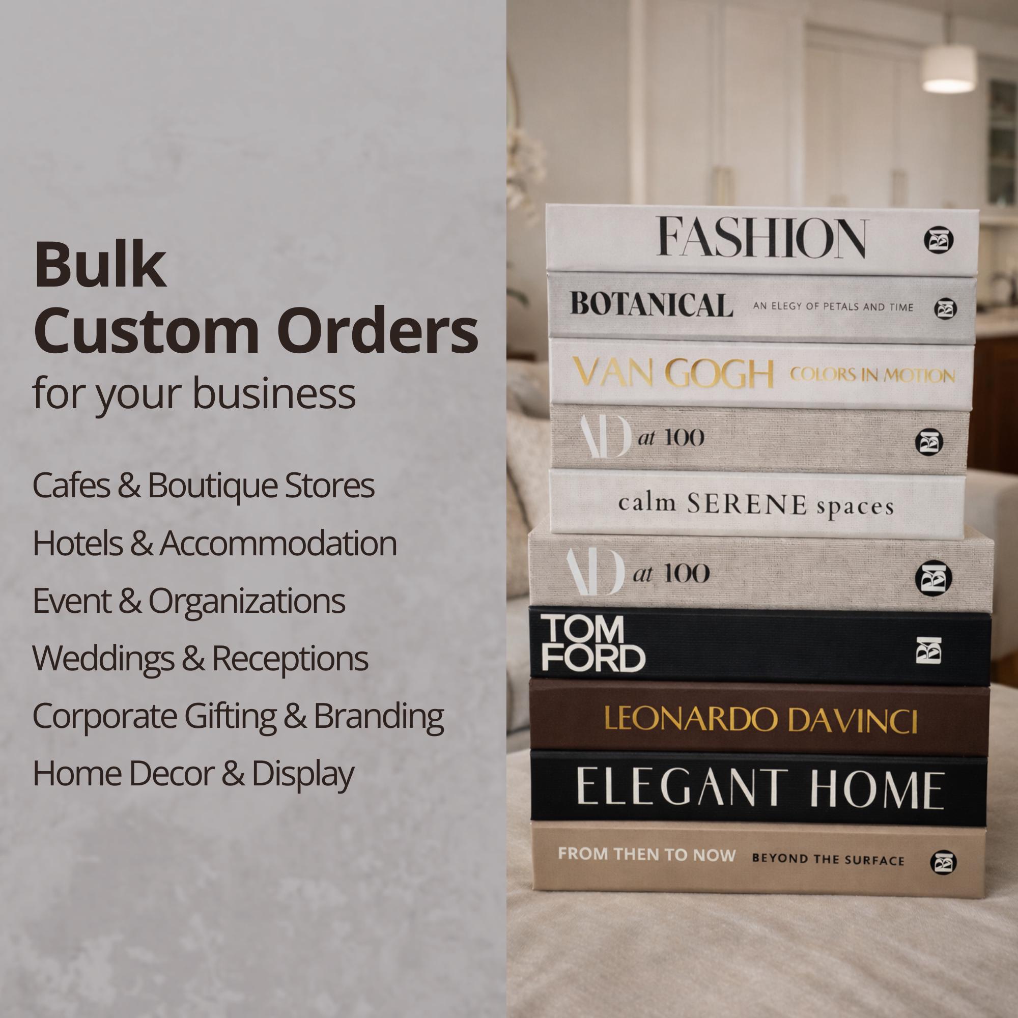 Black & Beige Fashion Book Box Set of 2, Neutral Faux Books, Minimal ...