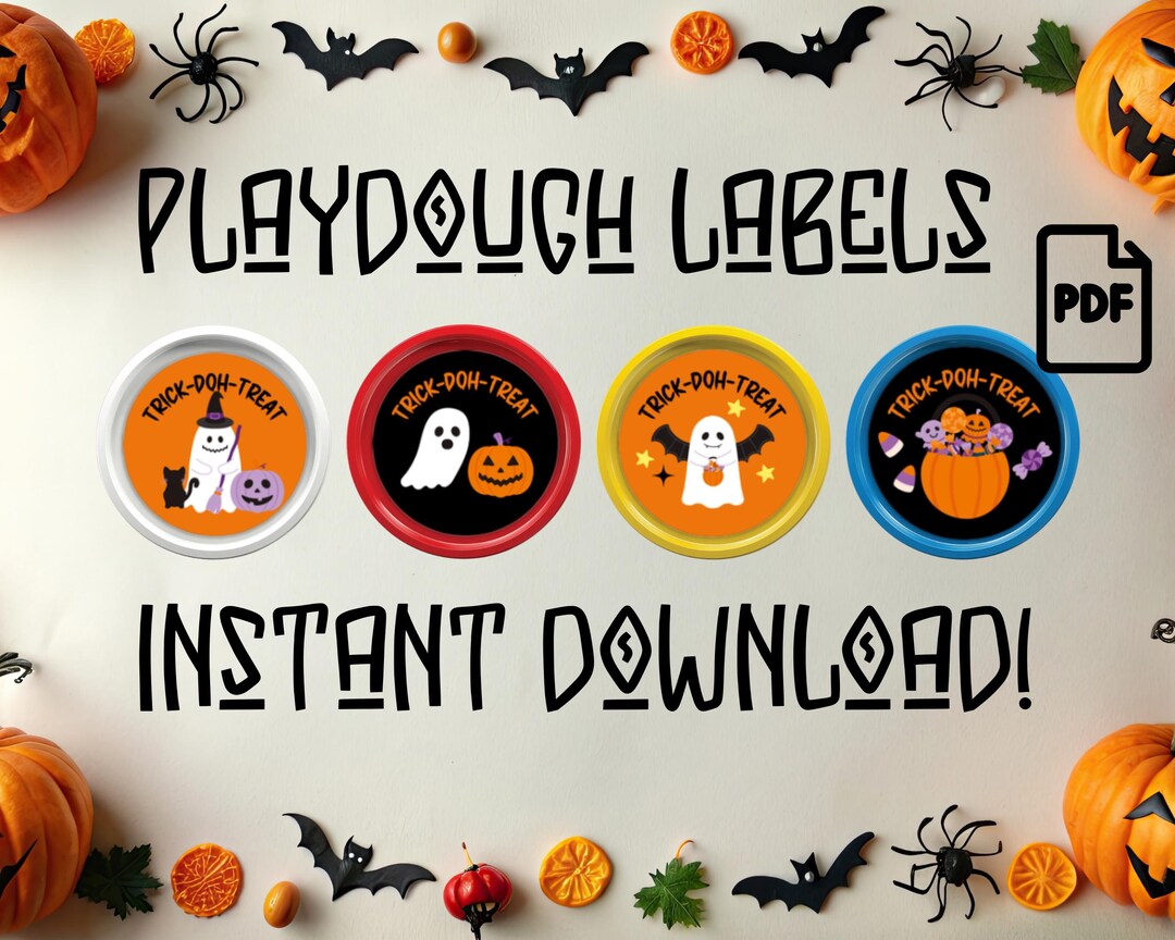 Halloween Play-doh Printable Lid Labels – Instant Download, DIY Party ...