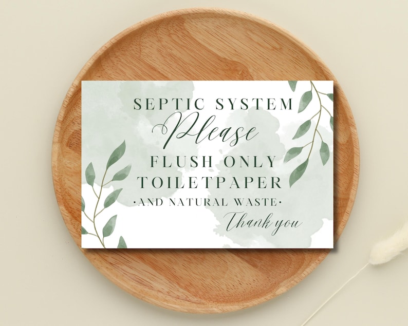 Printable Septic System Bathroom Sign, Please Do Not Flush, Digital ...