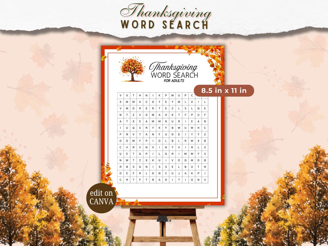 Thanksgiving Word Search Game Printable Thanksgiving Trivia Game Fun ...