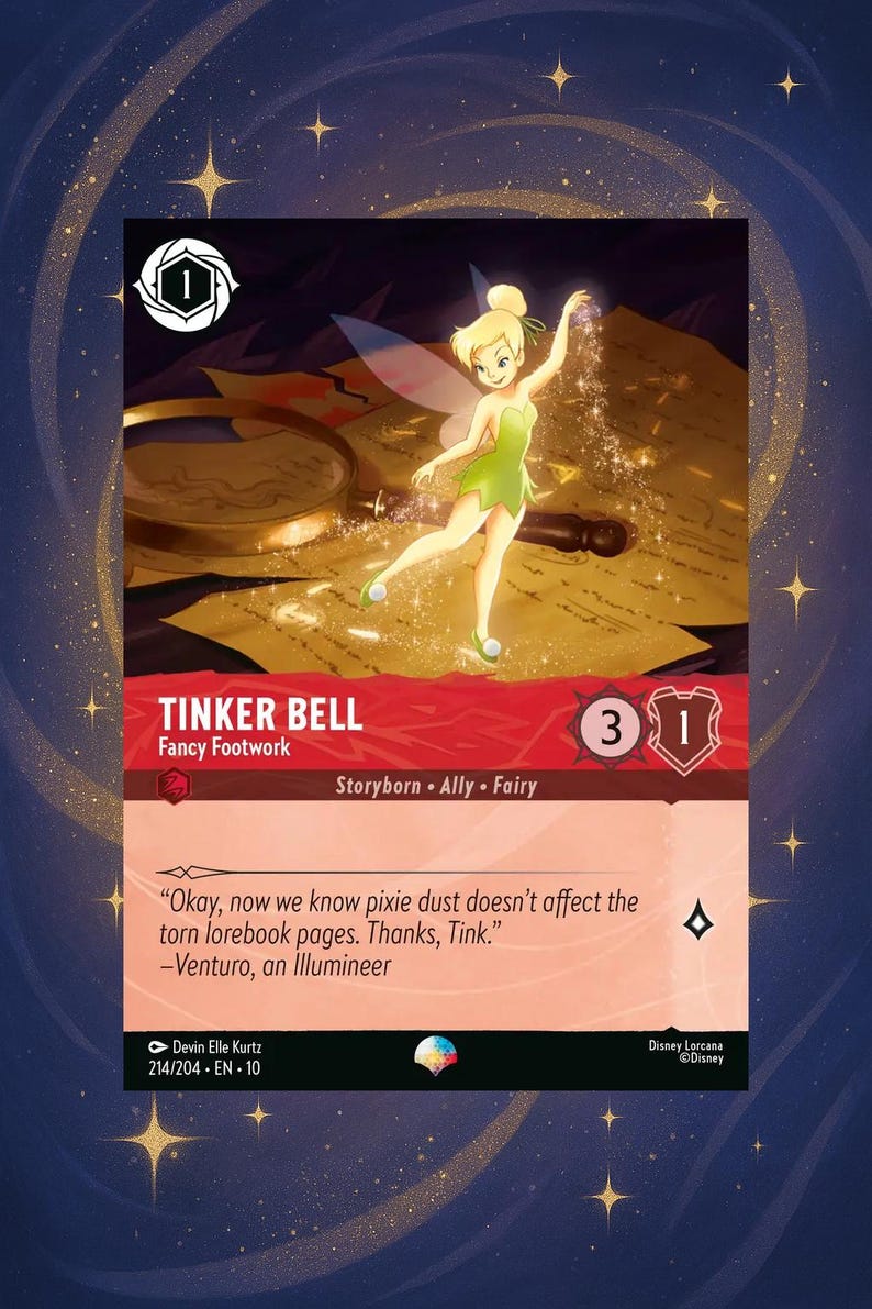 Tinker Bell - Fancy Footwork Orica - TCG - Holo Card - Proxy Lorcana - Etsy