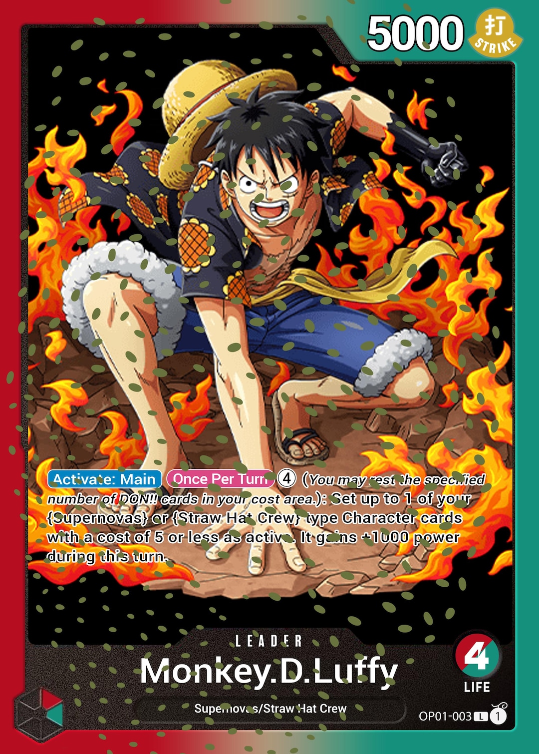 Monkey D. Luffy OP01-003 Leader - Orica - TCG - Holo Card - Proxy OP - Etsy