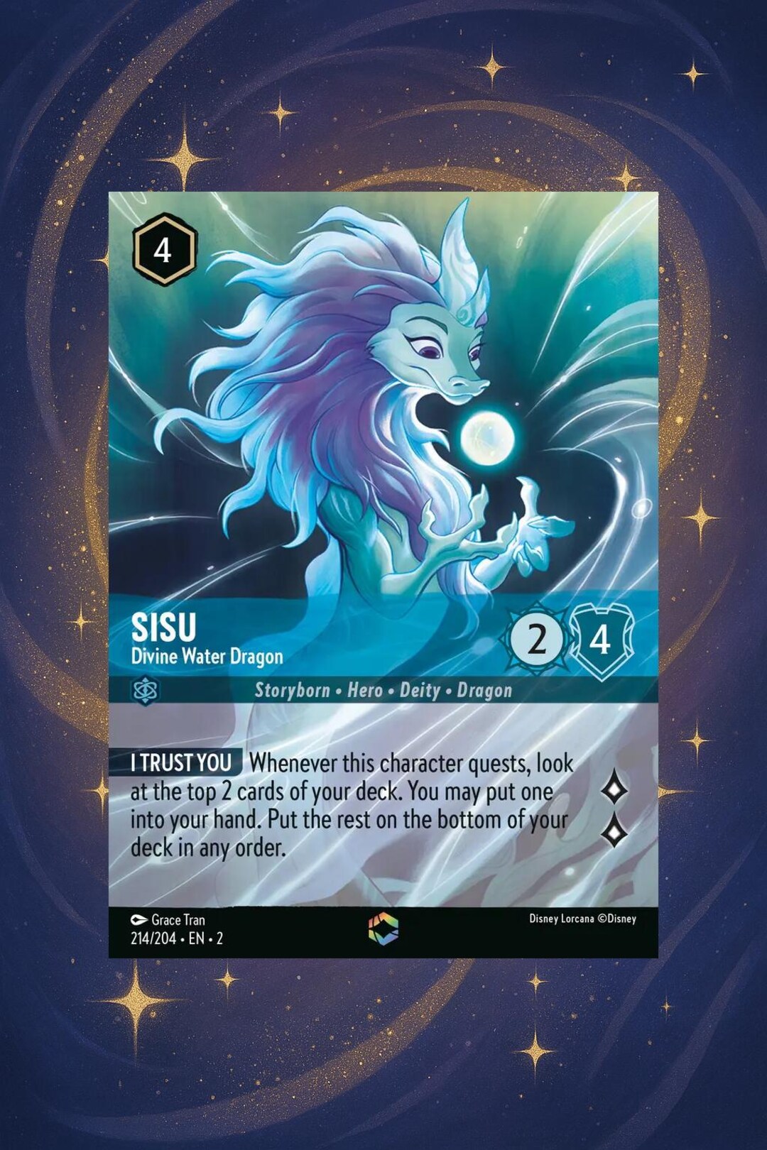 Sisu - Divine Water Dragon Orica - TCG - Holo Card - Proxy Lorcana - Etsy