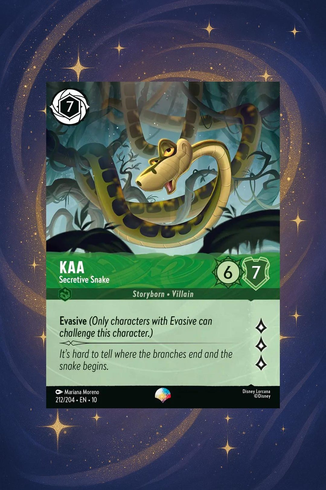 Kaa - Secretive Snake Orica - TCG - Holo Card - Proxy Lorcana - Etsy