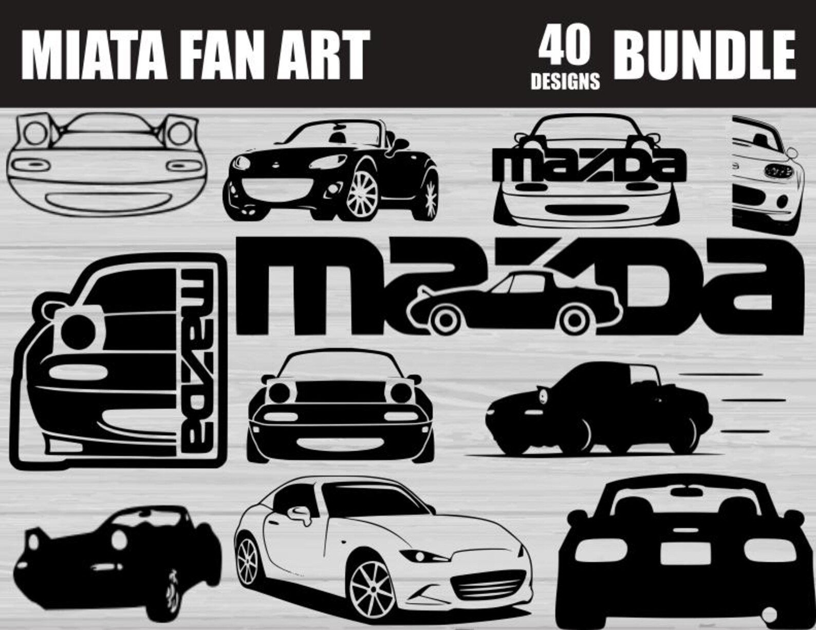 Miata Club Fan Art Svg Png Bundle, Svg Png Cricut Designs, Miata for ...