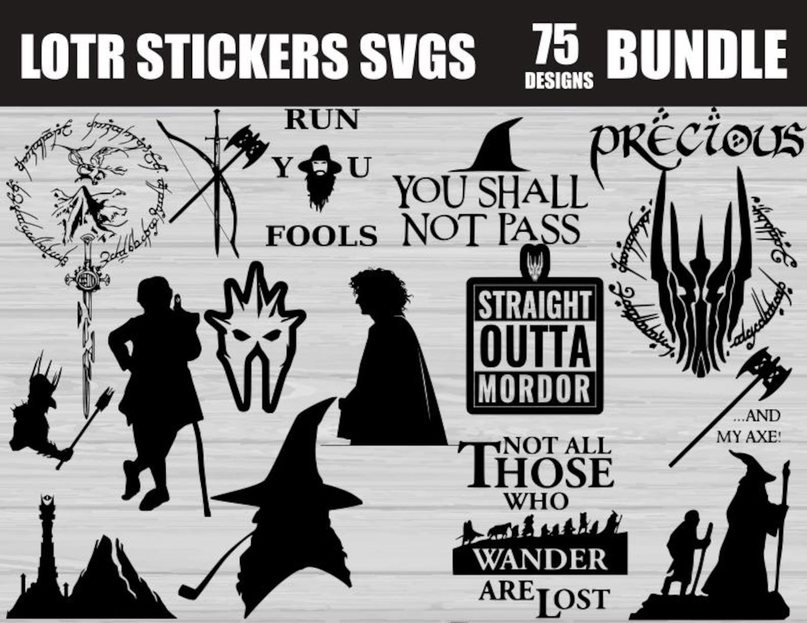 LOTR Svg Png Fan Art Bundle, Svg Png Cricut Designs, Mordor Life ...
