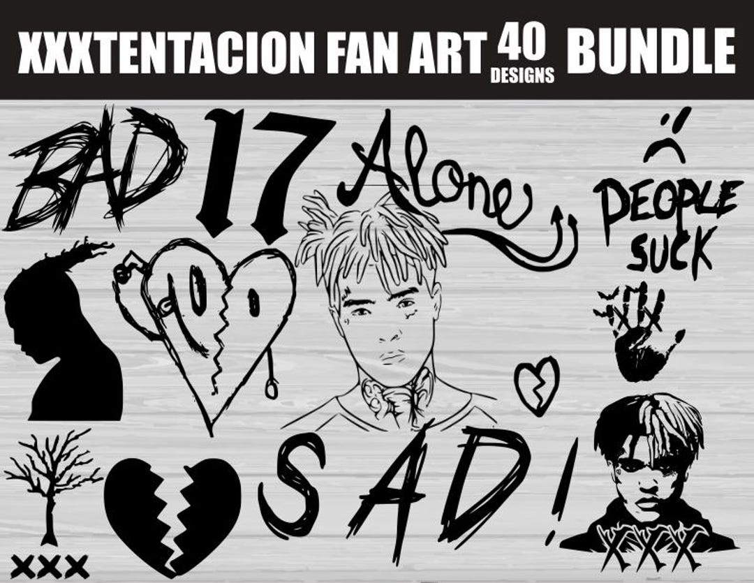 Xxxtentacion Fan Art Stickers SVG PNG Design Bundle, Singer Rapper Svg ...