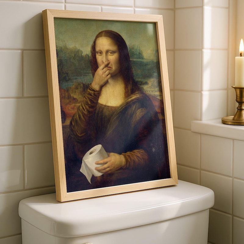 Mona Lisa Holding Nose - Etsy