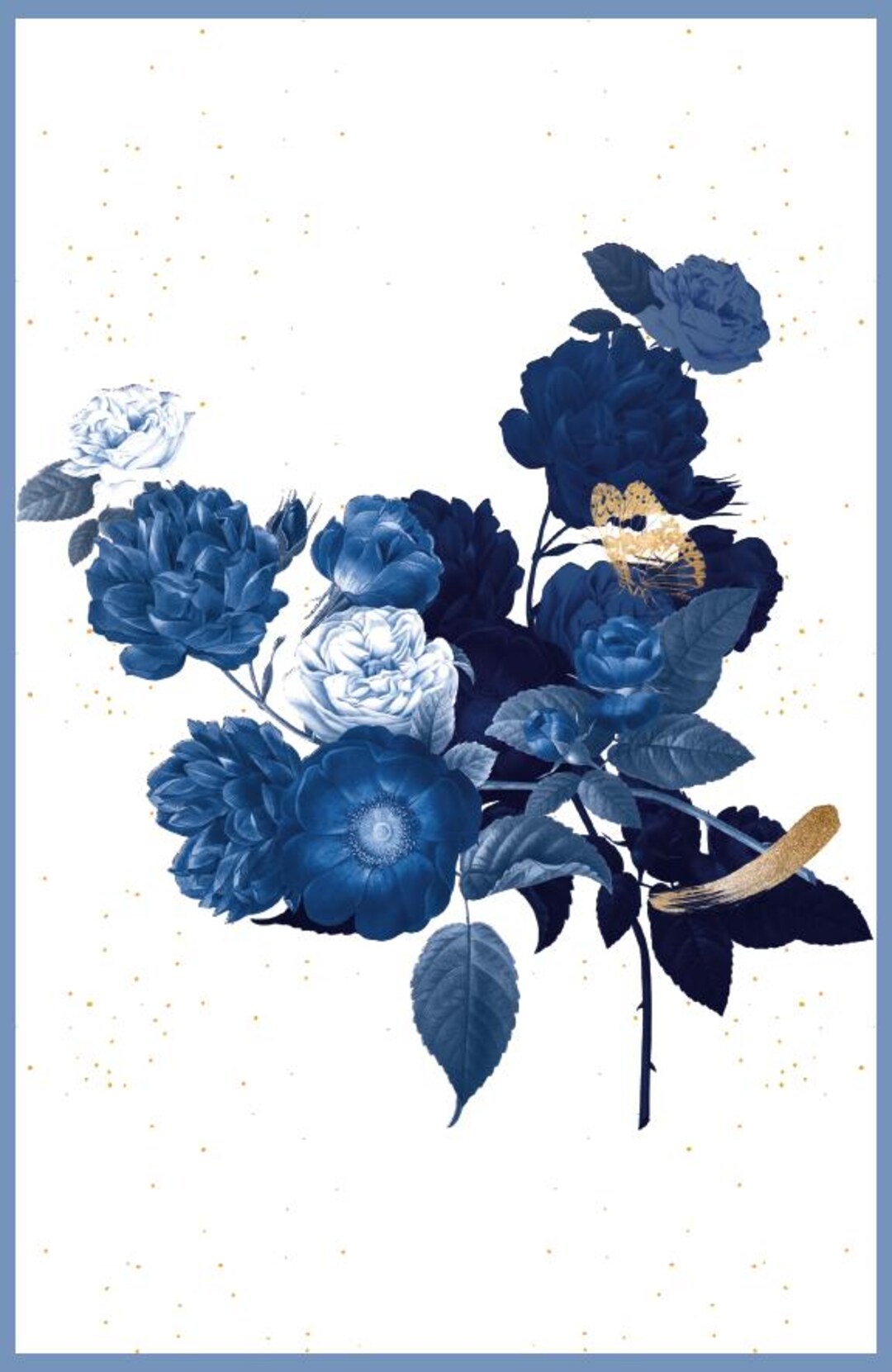 Mini Size - Blue Wild Flowers Complete Planner (cover, Weekly Sheet ...