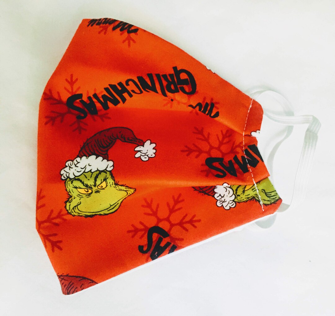 Handmade Mr. Grinch Christmas Cotton Face Mask Machine Washable (with ...