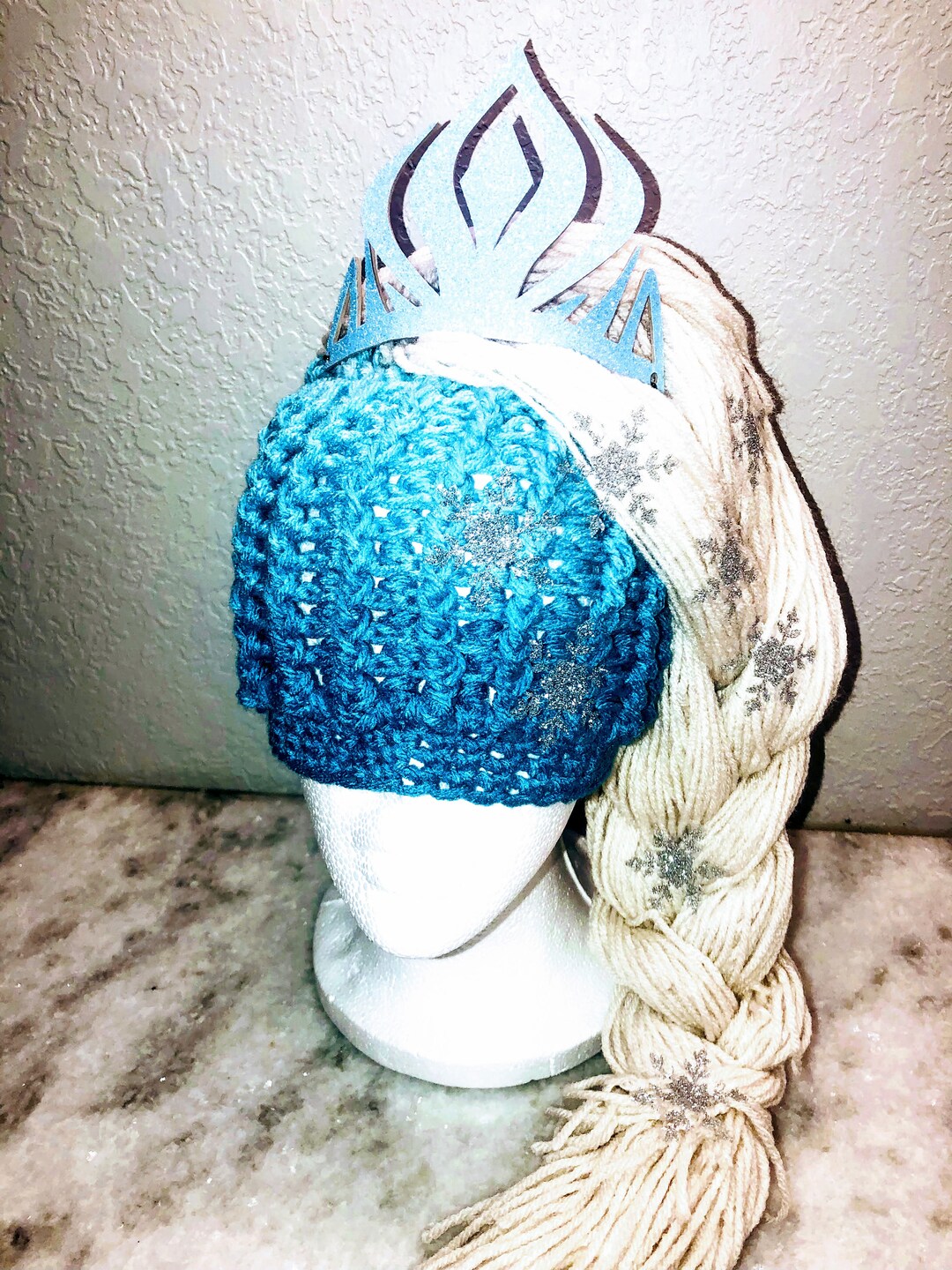 Handmade Crochet Frozen Elsa Inspired Hat With Removable Crown Any Size ...