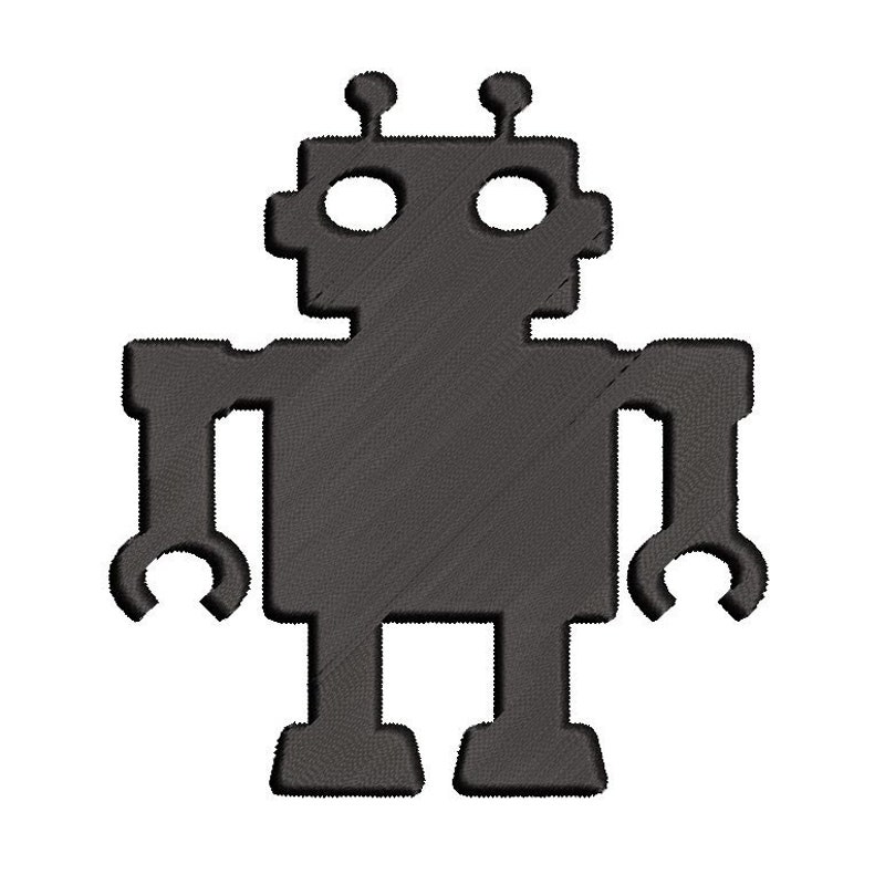Embroidered Robot File - Etsy