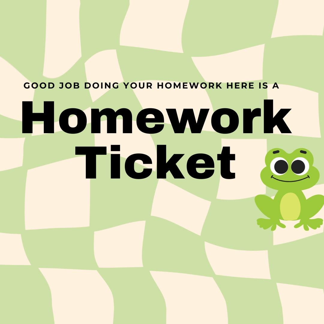 Retro Homework Reward Ticket (printable) - Etsy