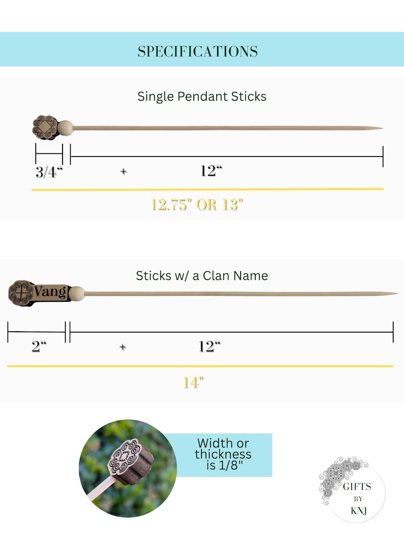 CLAN Name-12" Hmong Khi Tes Blessing Sticks - Set of 6 Sticks - Etsy