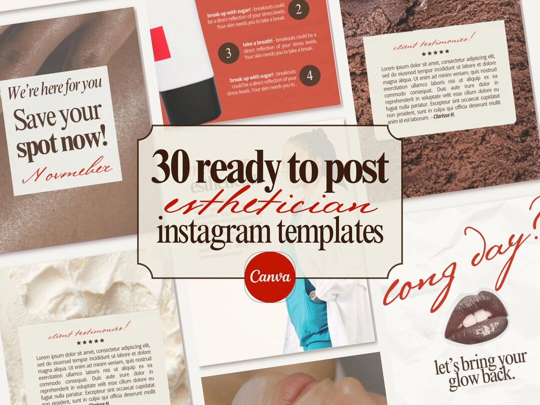 Modern Cosmopolitan 3x4 Instagram Templates | for Estheticians ...