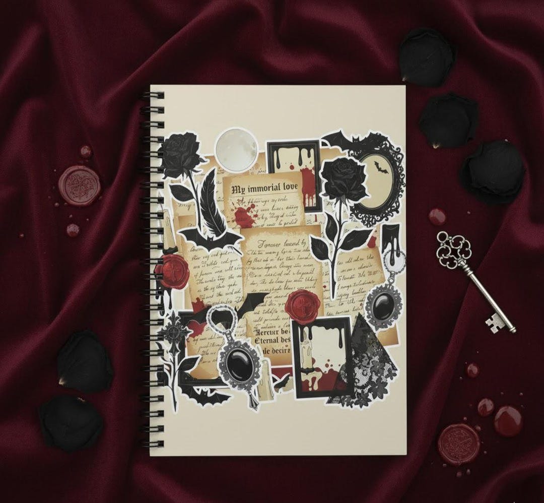 Gothic Romance Spiral Notebook: Dark Academia Vampire Diary - Etsy