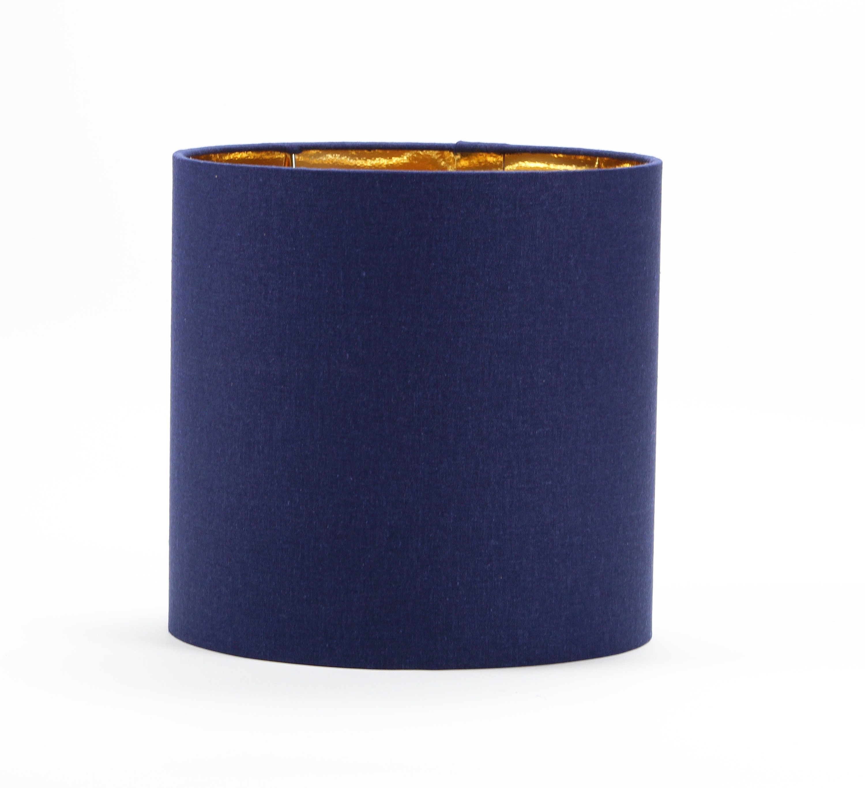 Large Drum Lamp Shade in Navy Blue Linen Fabric with Metallic | Etsy