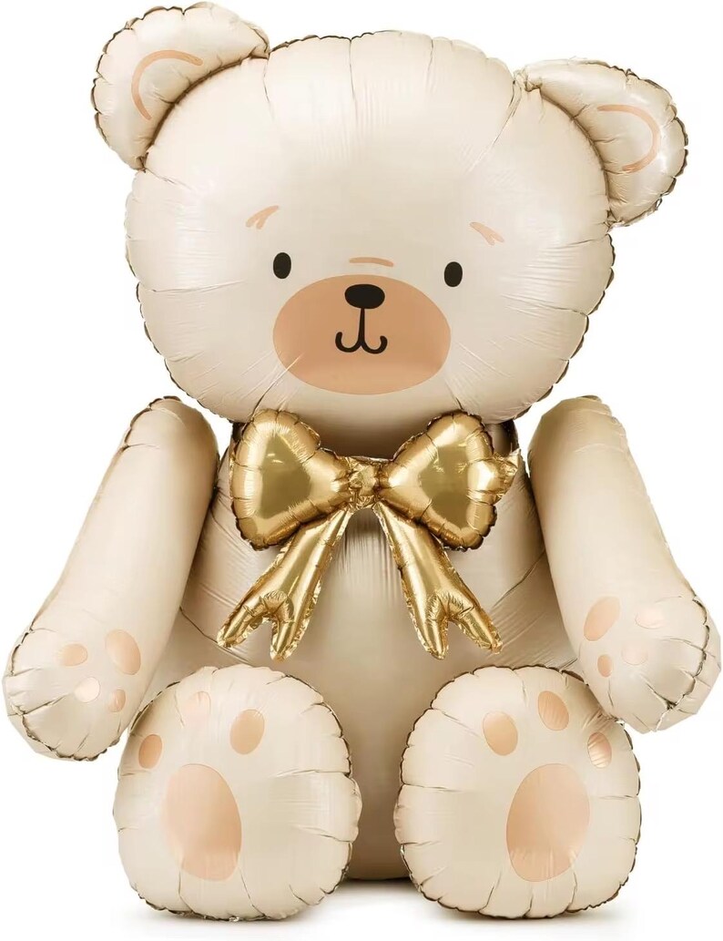 Sitting Teddy Bear Balloon With Bow Ideal for Baby Showers ...