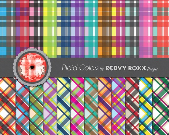 Items similar to Printable Plaid Colors Patterns on Etsy