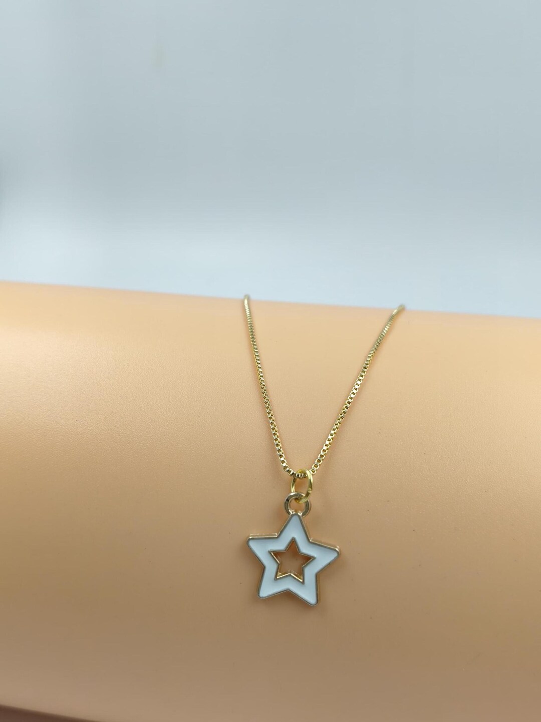 14K Gold Filled Star Pendant Necklace | Dainty Hollow Star Charm - Etsy