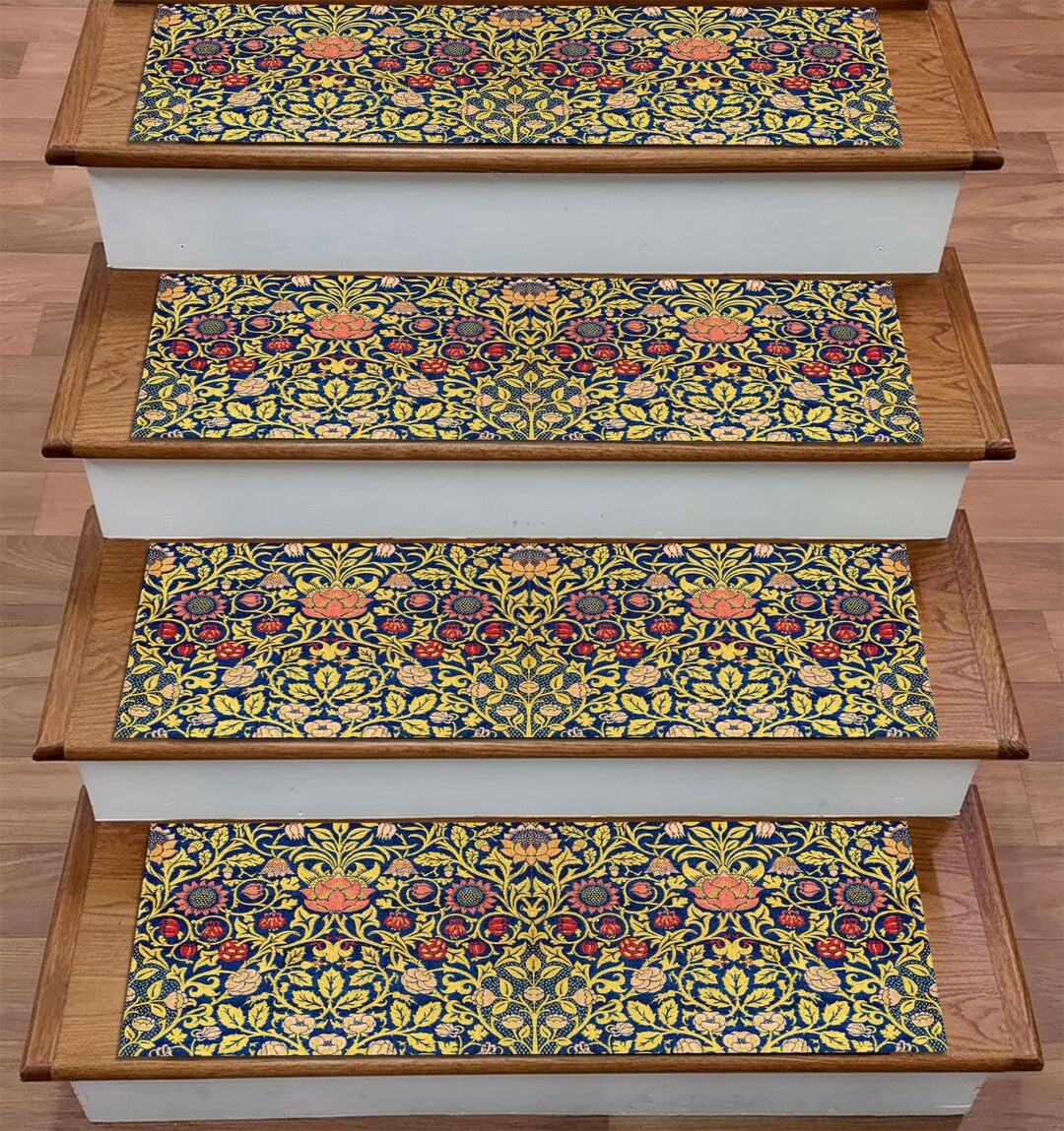 William Morris Floral Stair Runner Rug, Arts and Crafts Vintage Style ...
