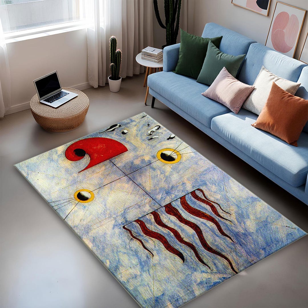 Joan Miró Exhibition Rug, Head of Catalan Peasant Art Carpet ...