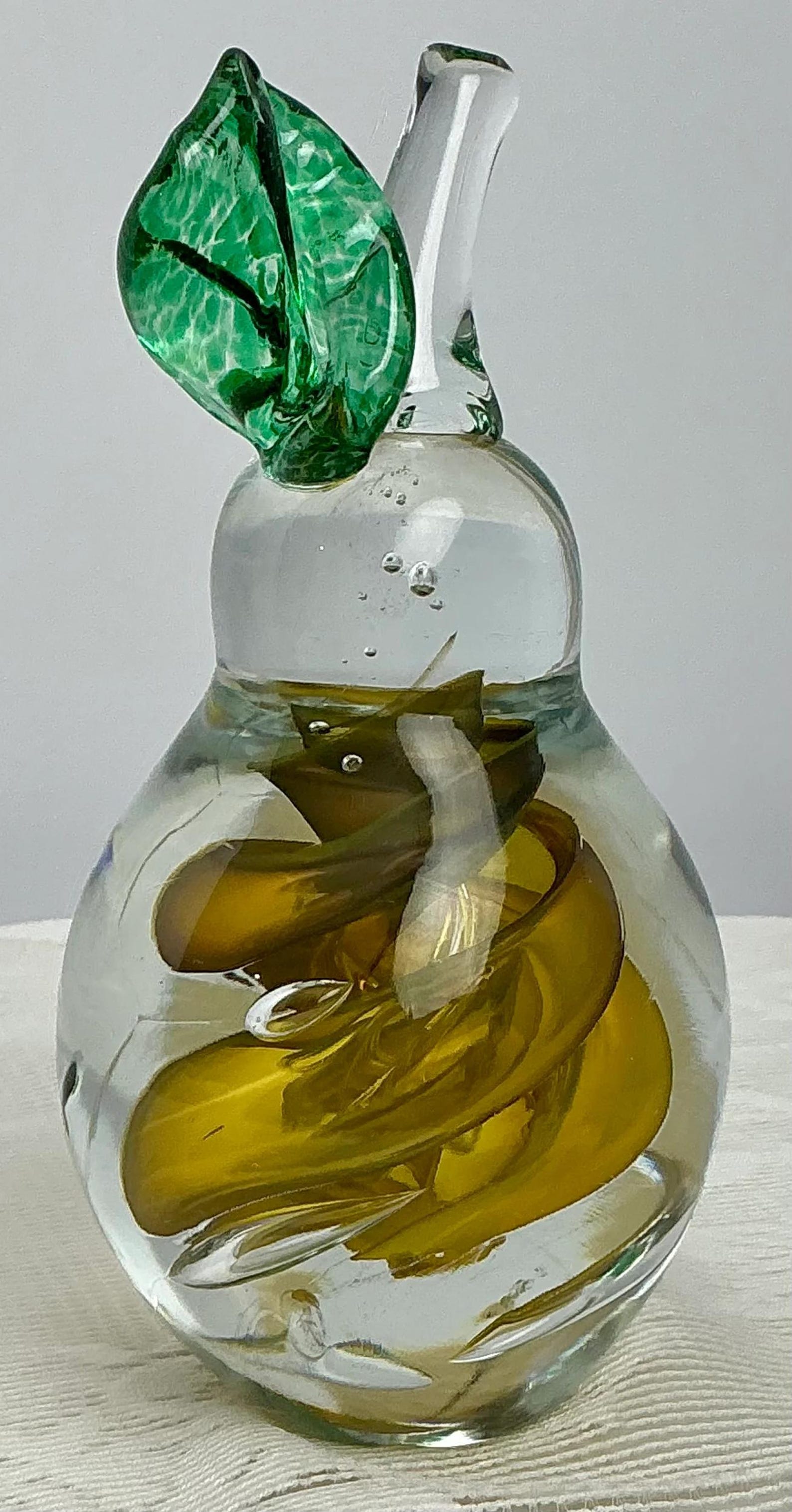 Hand Blown Art Glass Figurines - Pear, Elephant, Abstract Sculpture ...