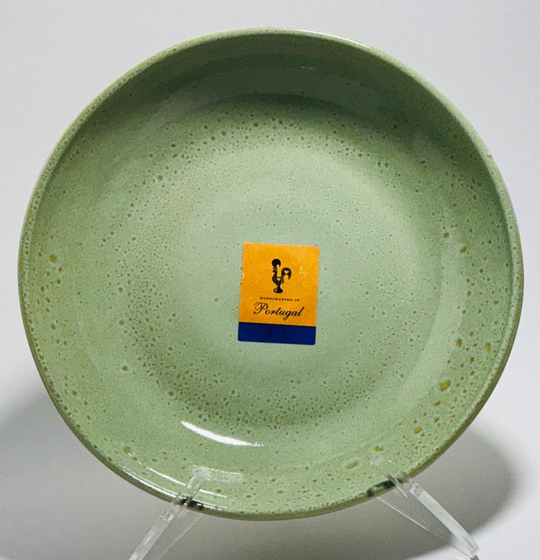 Fapor Portugal Stoneware Reactive Glaze Pasta/soup Bowl 9” Sage Green ...
