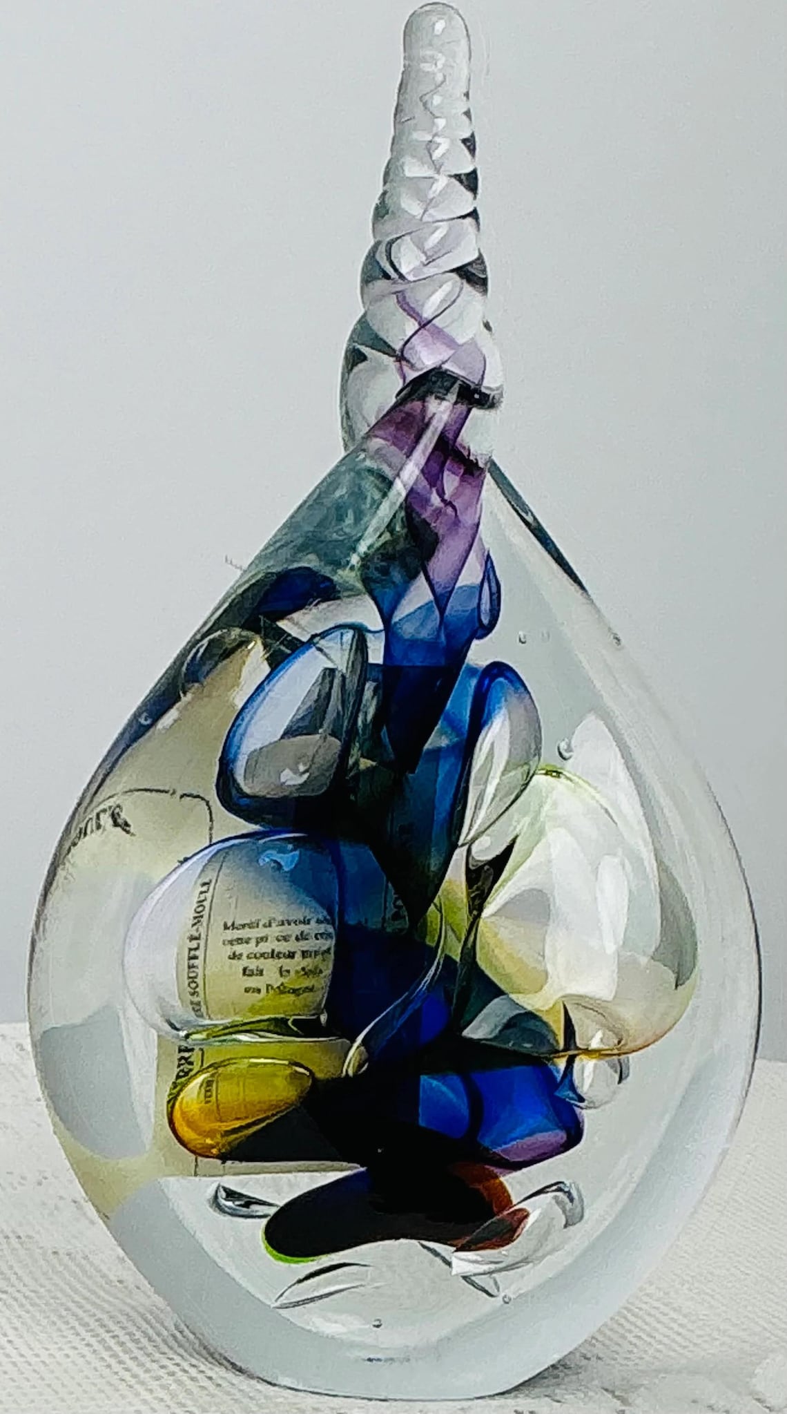 Hand Blown Art Glass Figurines - Pear, Elephant, Abstract Sculpture ...