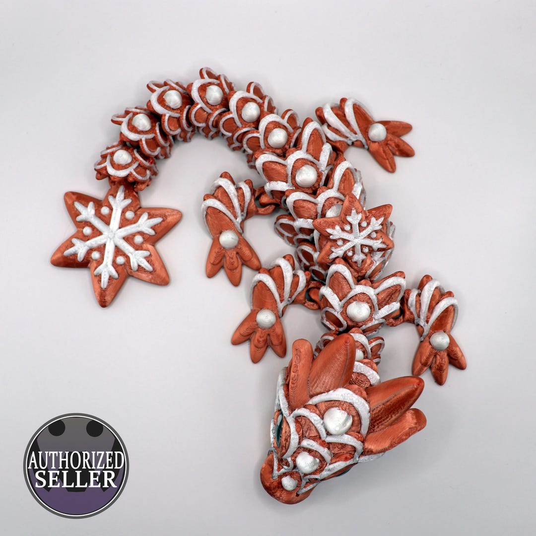 Gingerbread Dragon Fidget Toy: 3D Printed Holiday Decor - Etsy
