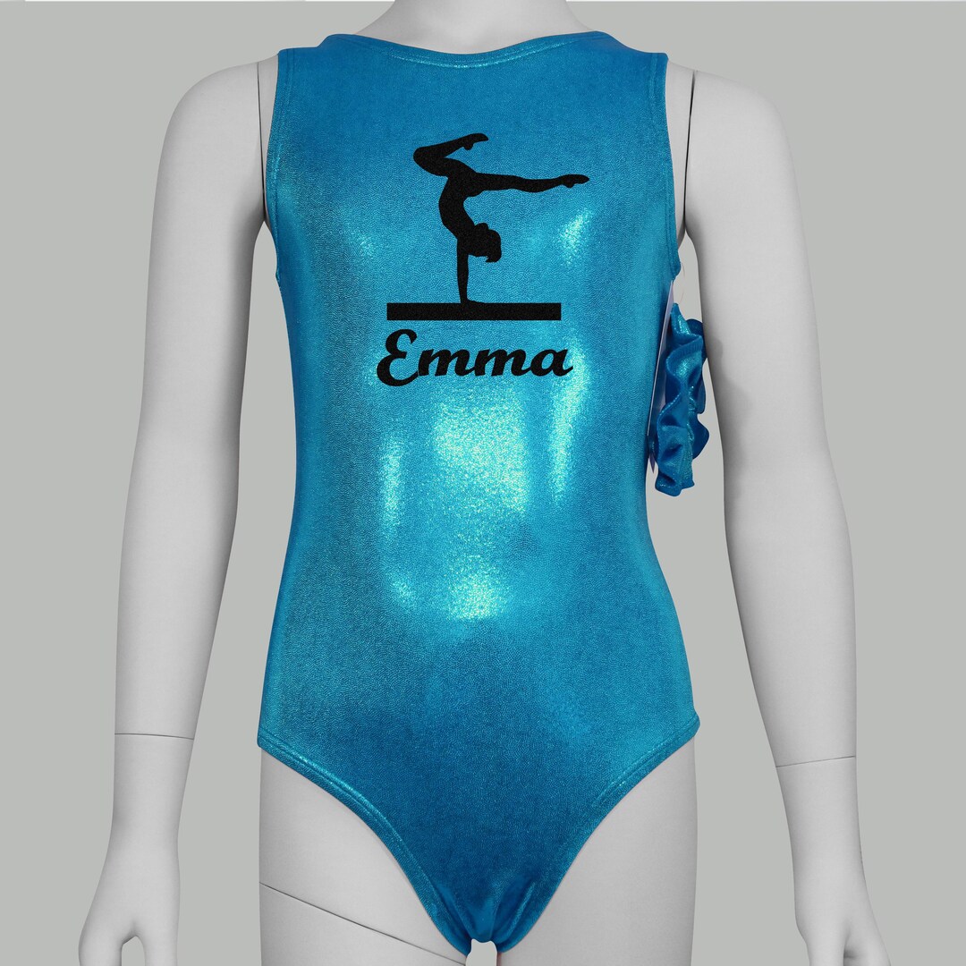 Personalized Gymnast on Beam Gymnastics Leotard for Girls Toddlers Kids ...