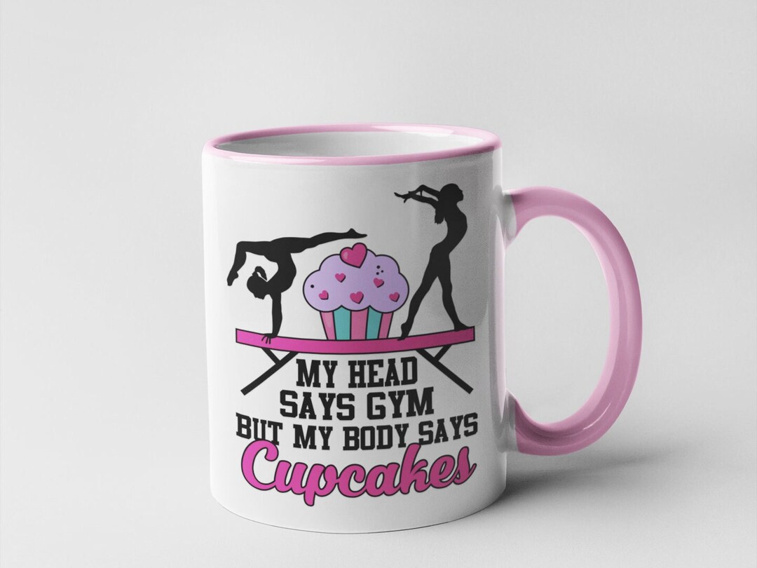 Gymnastics Beam Mug Coffee Cup Gymnast or Coach My Head Says - Etsy